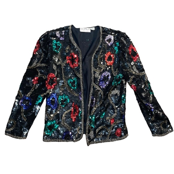 Scala | Jackets & Coats | Vintage 98s Scala Sequin Beaded Jacket S ...